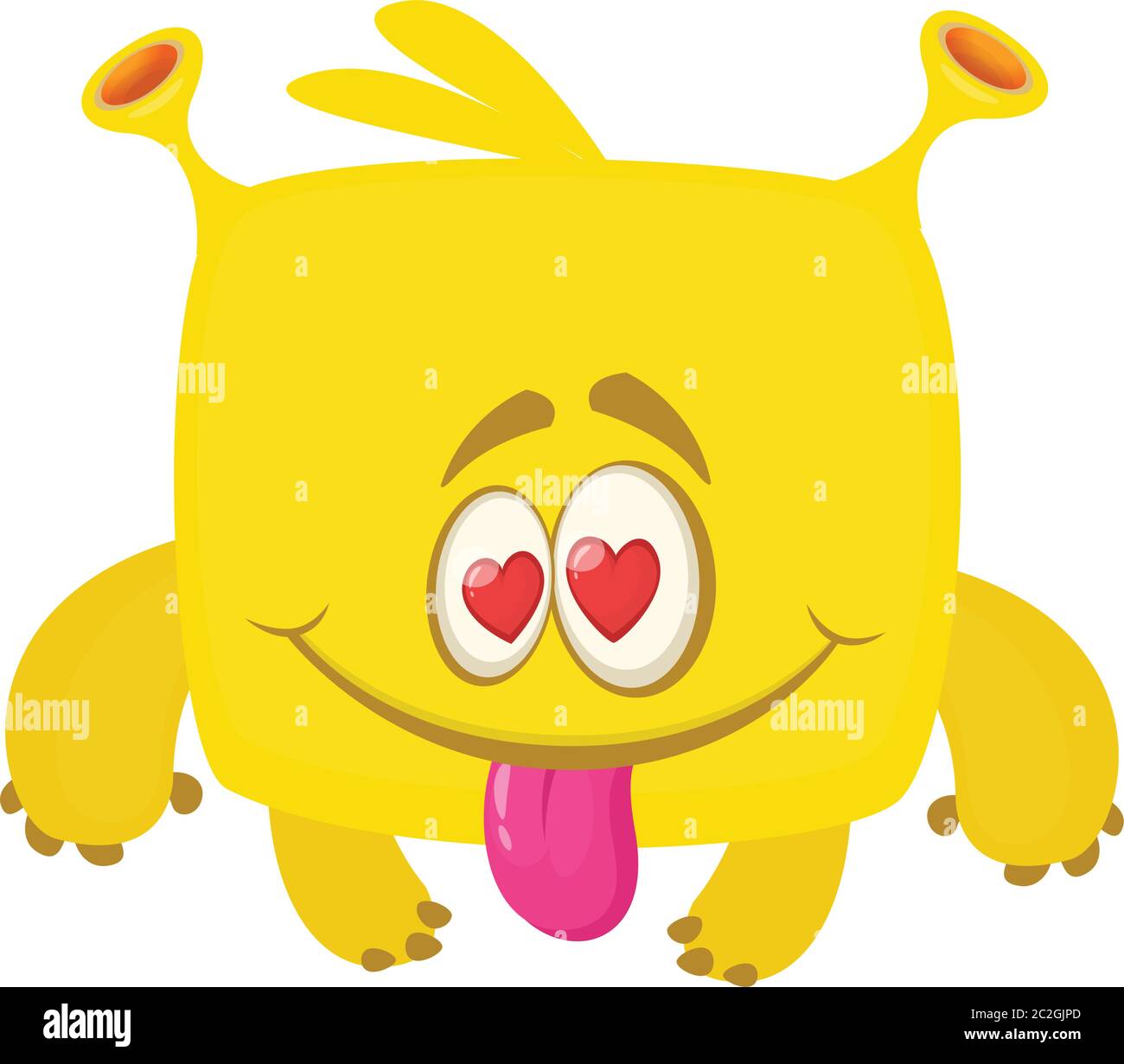 Joyeux monstre de dessin animé dans l'amour. Illustration de la Saint ...