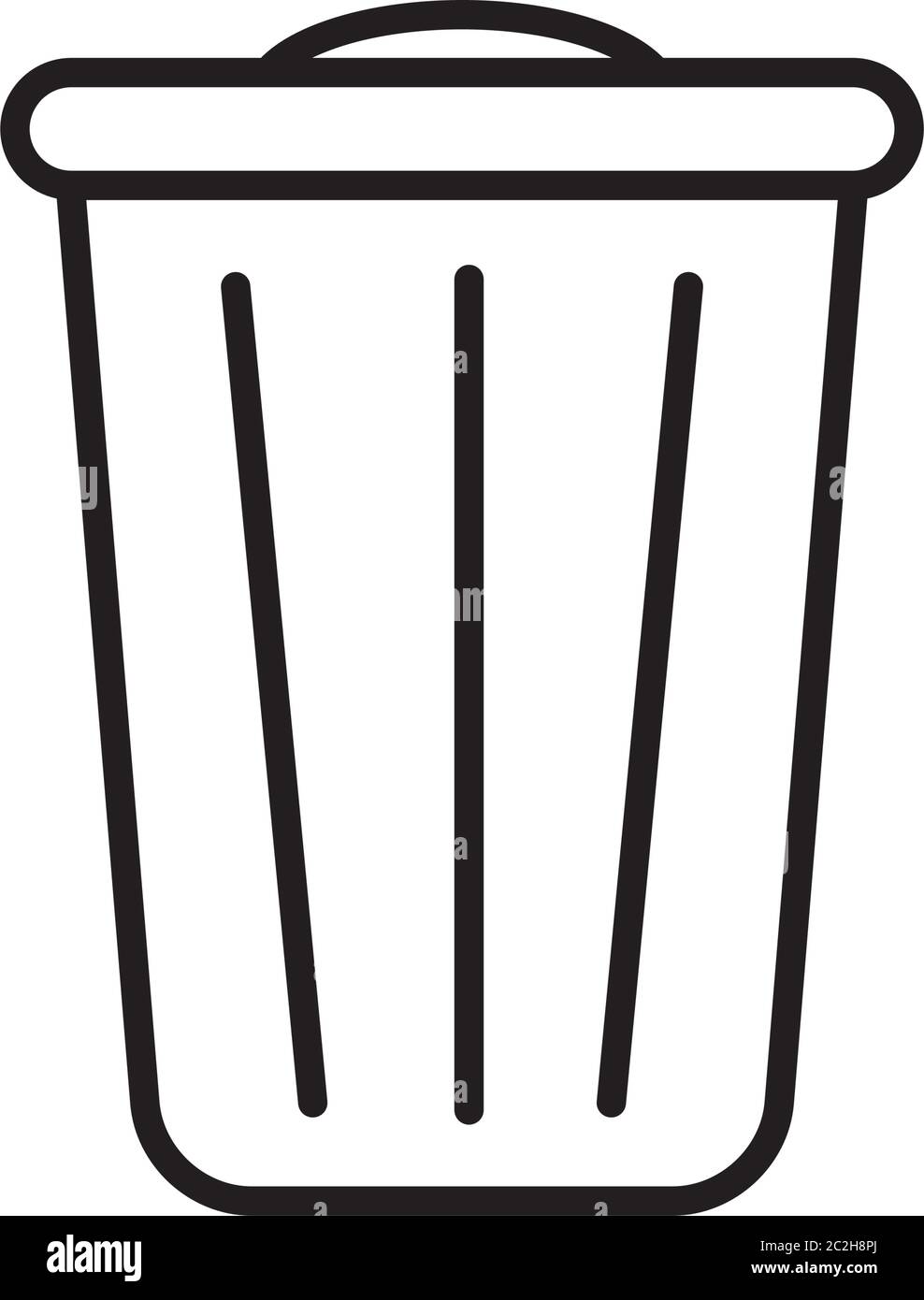 icône de corbeille sur fond blanc, style de ligne, illustration ...