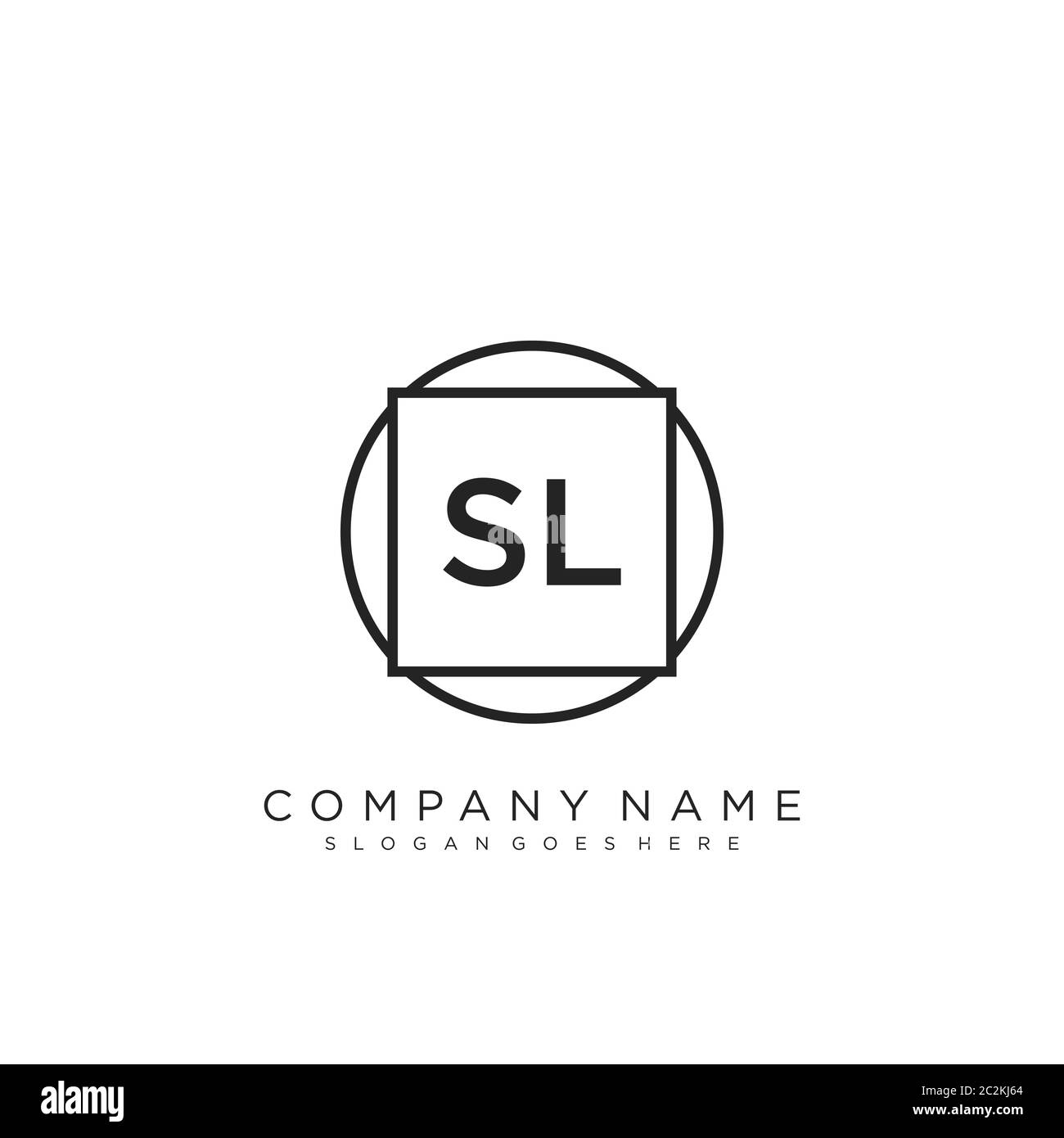 Logo des initiales sl Banque d'images vectorielles - Alamy