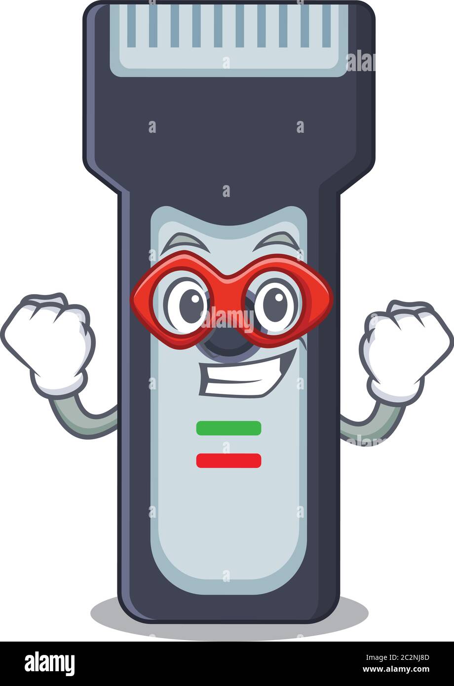 Une mascotte de dessin animé de rasoir électrique dans un fantastique ...