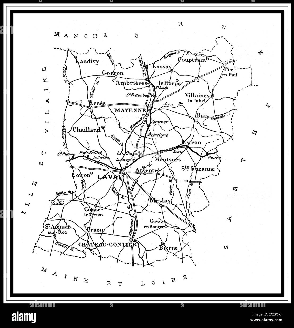 Mayenne map Banque de photographies et d’images à haute résolution - Alamy