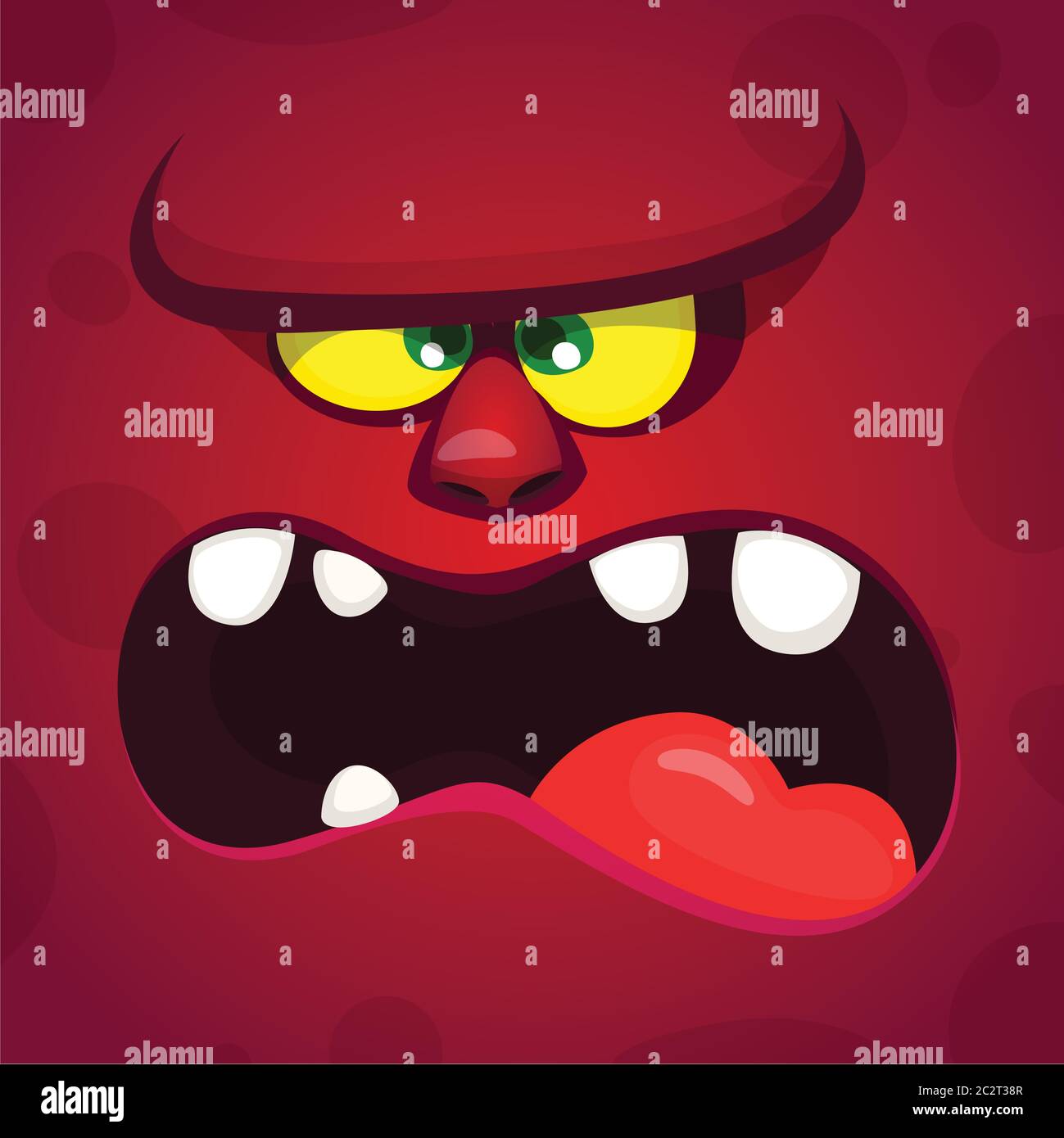 Visage de monstre de dessin animé en colère. Illustration de monstre ...