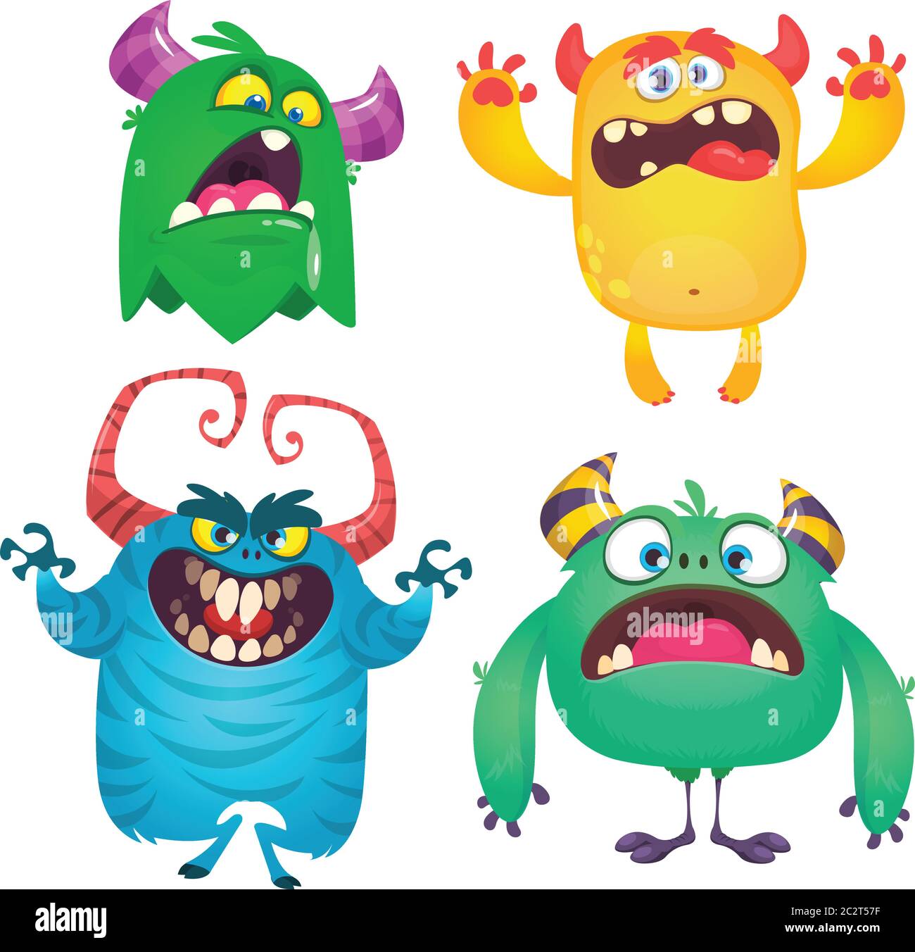 Monsters mignon de dessin animé. Ensemble de monstres de dessin animé ...
