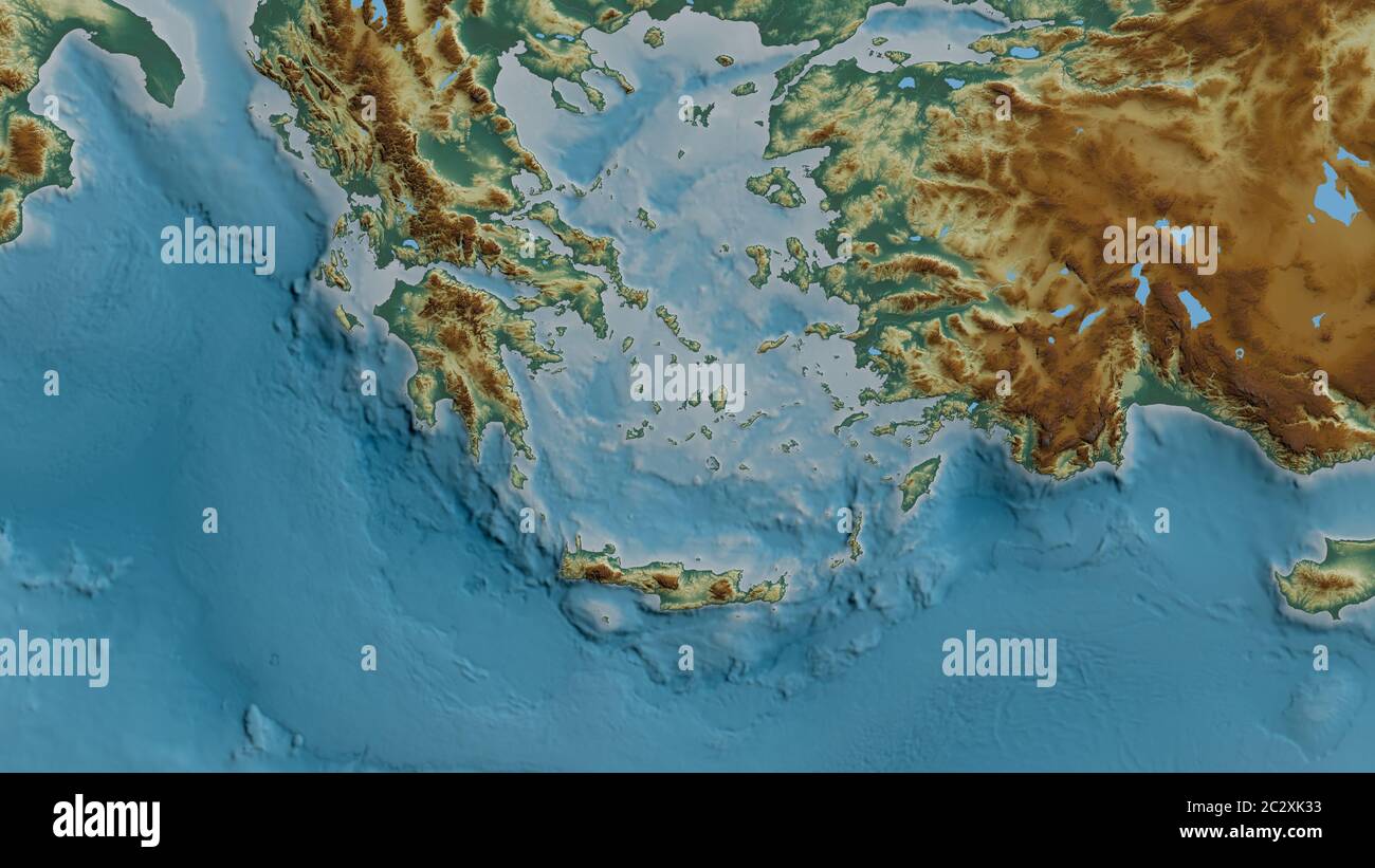 Carte de relief de la zone autour de la plaque tectonique de la mer ...