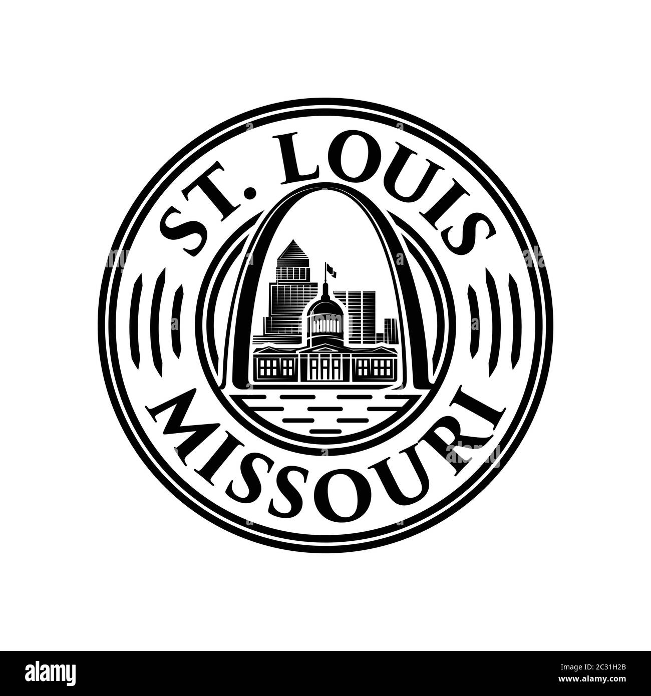 Symbole de saint louis Banque d'images noir et blanc - Alamy