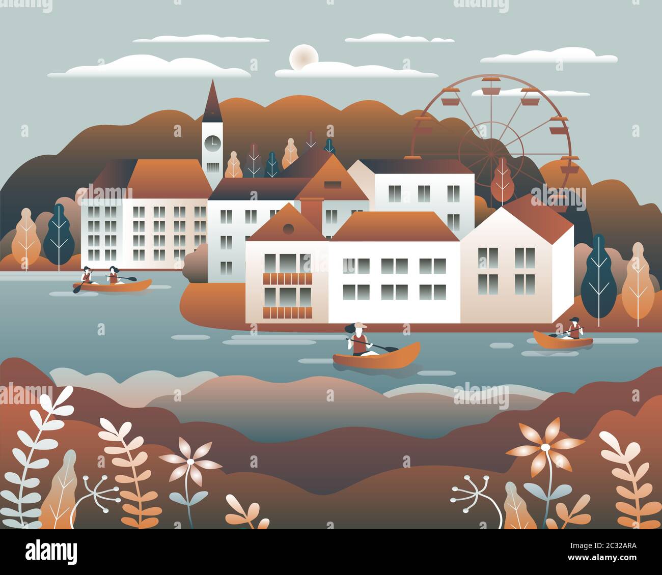 Rowing sport cartoon illustration Banque de photographies et d’images à ...