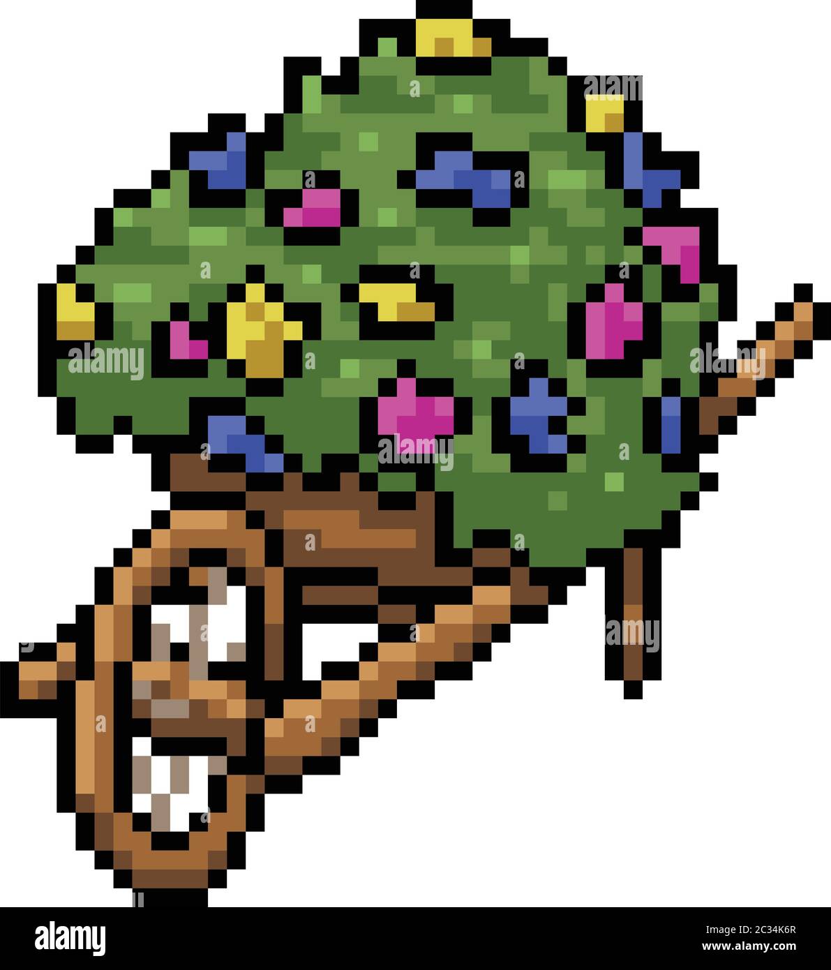 vecteur pixel art jardin chariot isolé de dessin animé Image ...