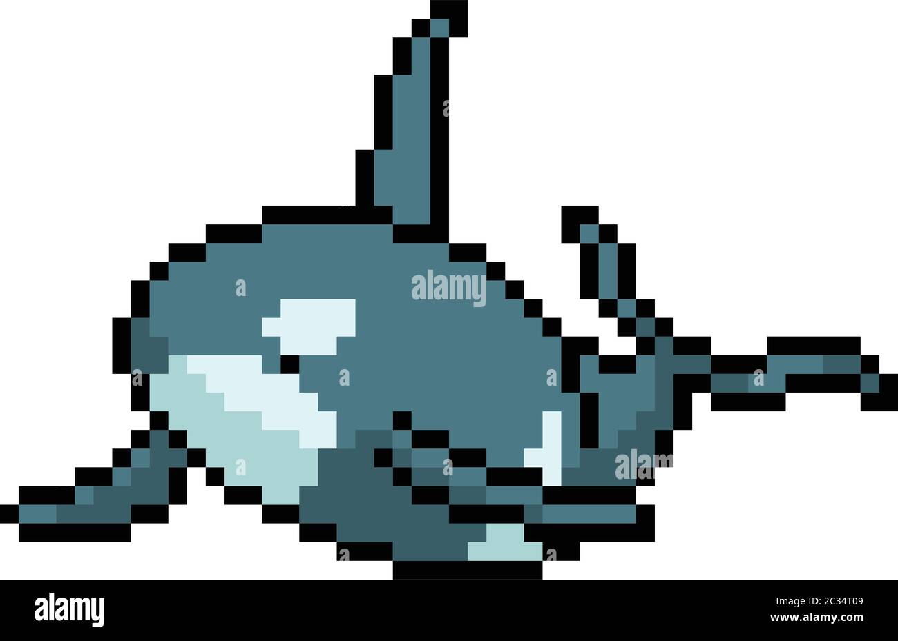 Pixel killer whale Banque d'images vectorielles - Alamy