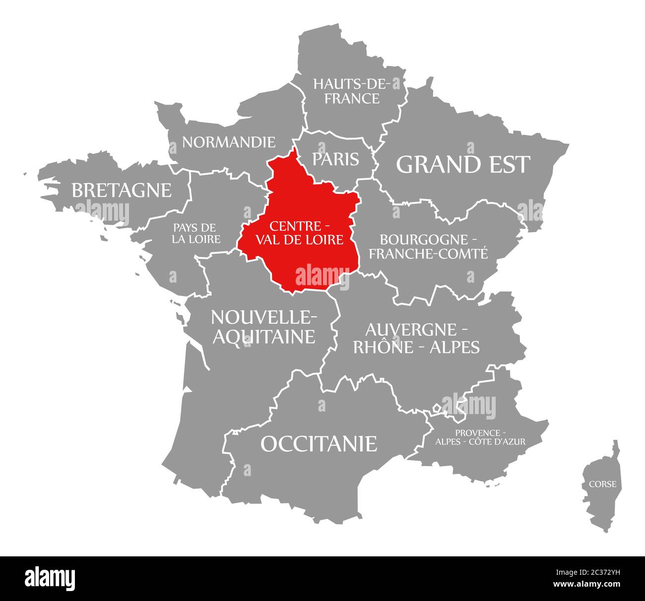 Centre val de loire country map Banque de photographies et d’images à ...