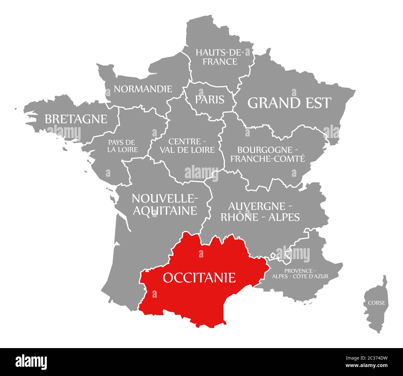 Region occitanie carte Banque de photographies et d’images à haute ...