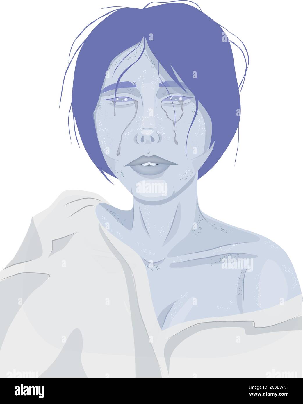 Dessin de femme qui pleure Banque de photographies et d’images à haute résolution - Alamy