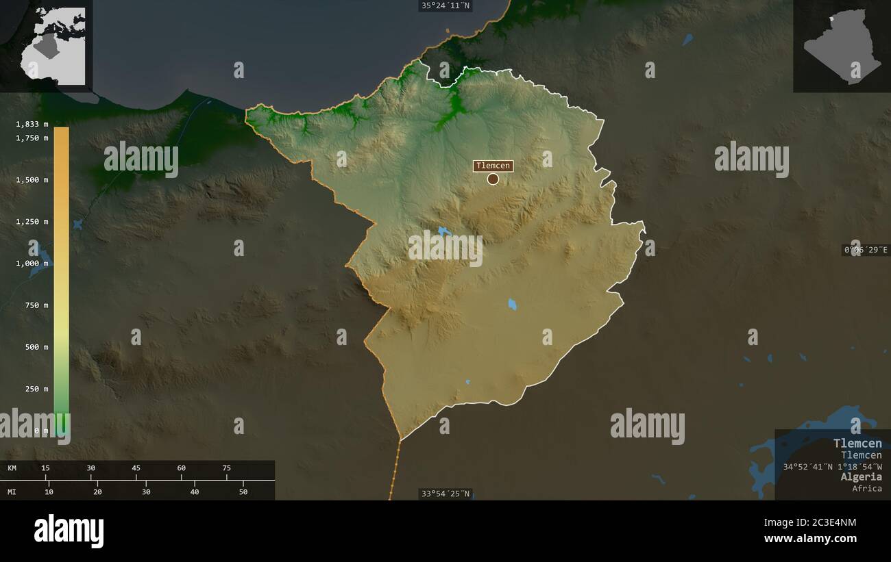 Tlemcen Map Banque d'image et photos - Alamy