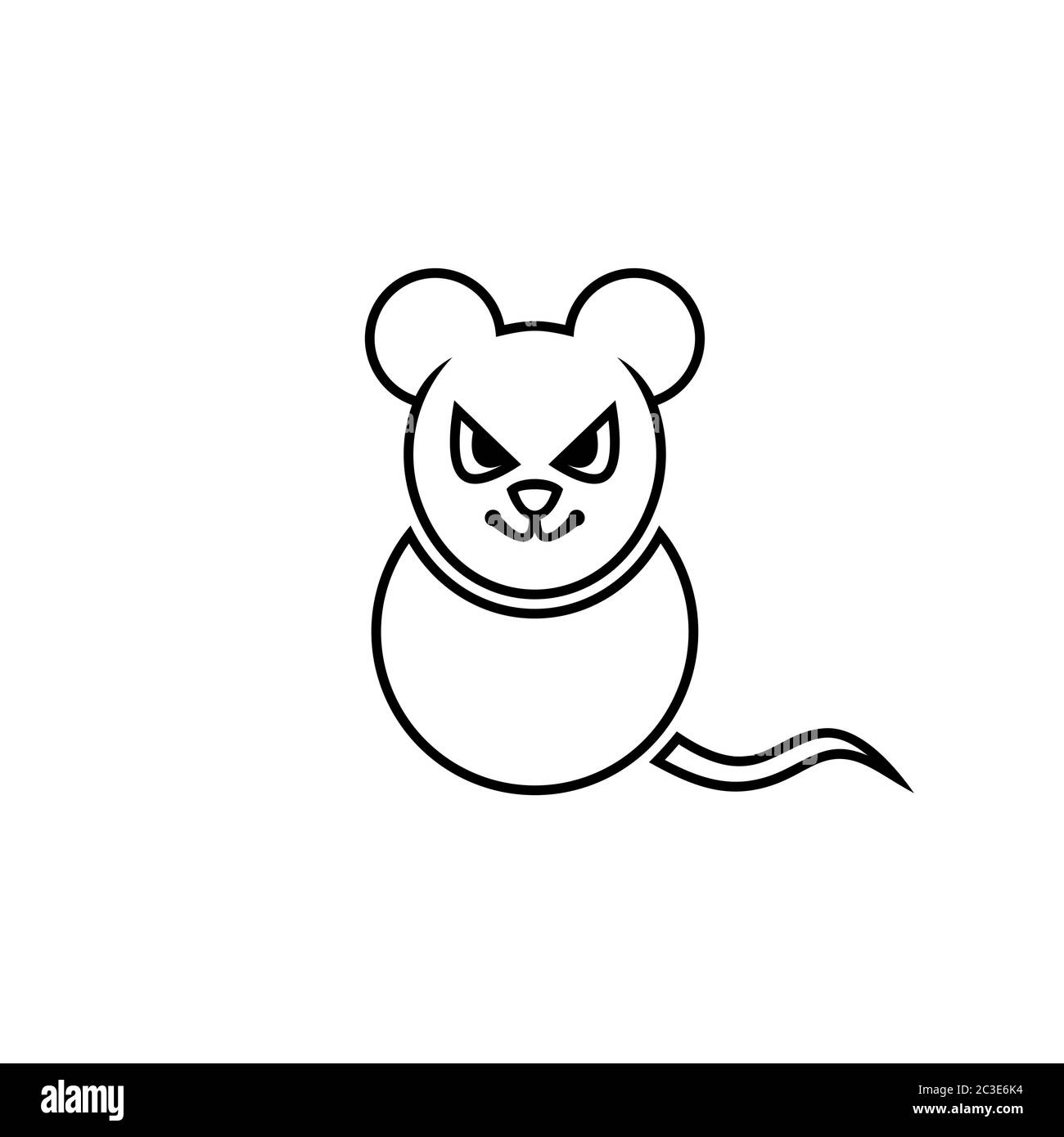 Vecteur du logo de la souris, concept de dessin de ligne, isolé sur ...