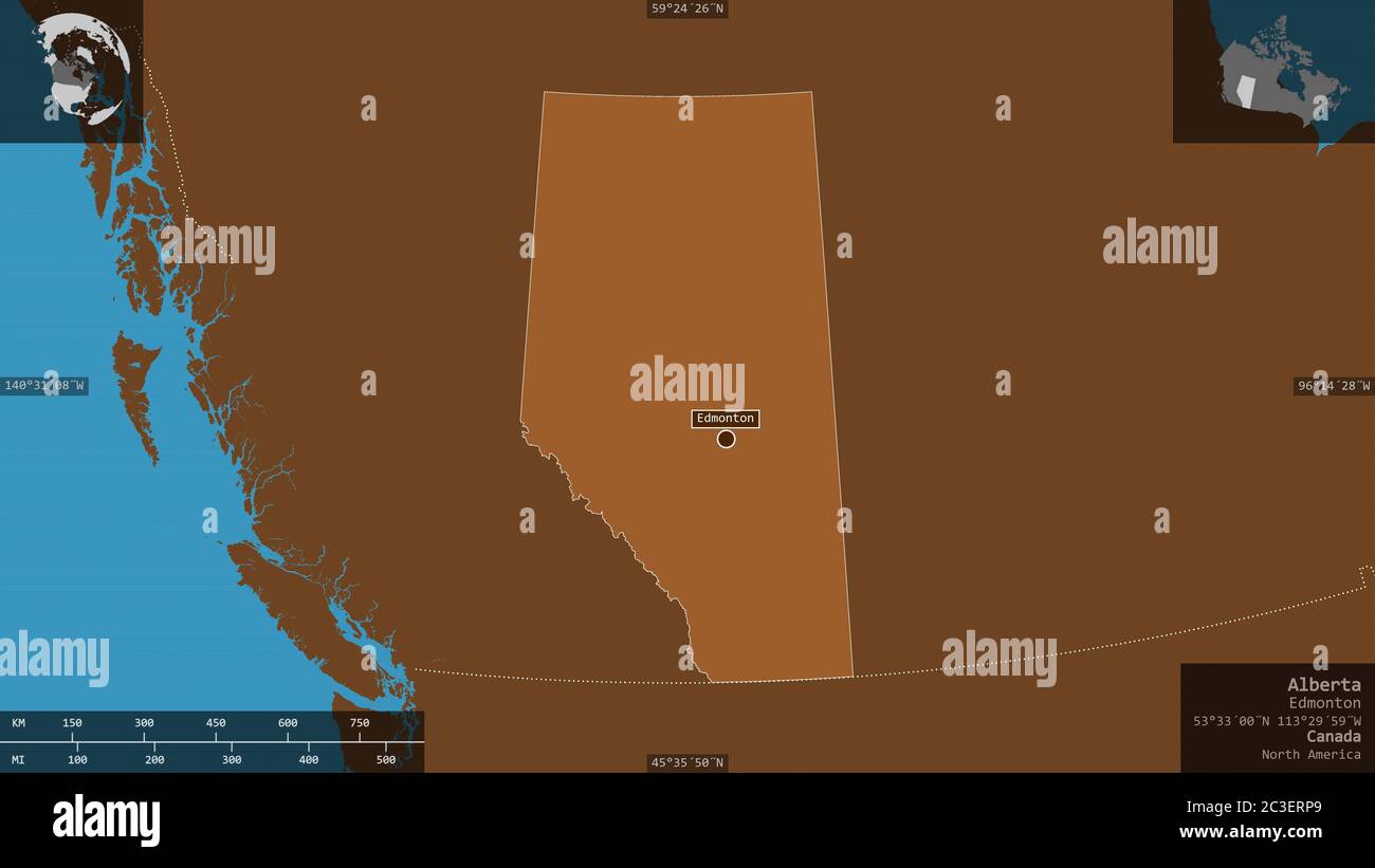 Carte de l'alberta canada avec ses lacs Banque de photographies et d ...