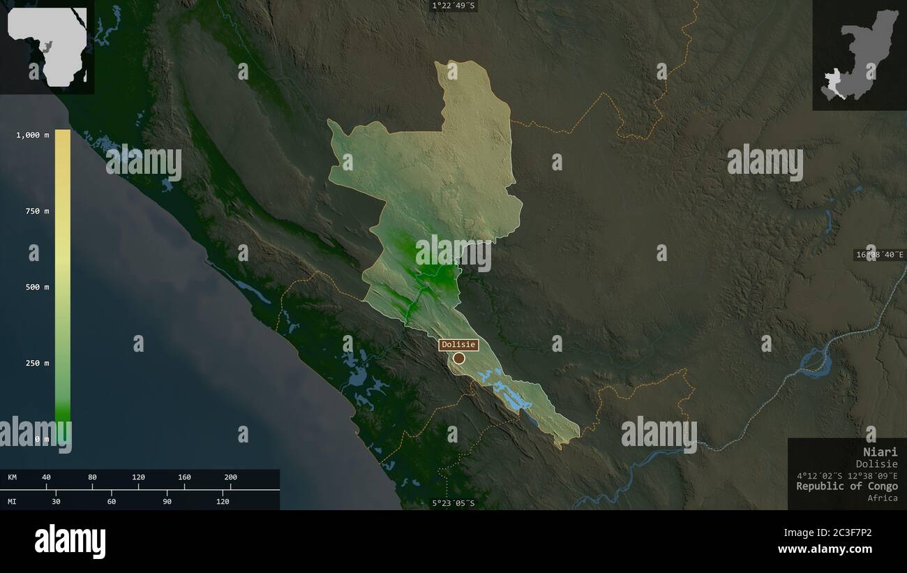 Niari, région de la République du Congo. Données de shader de couleur ...