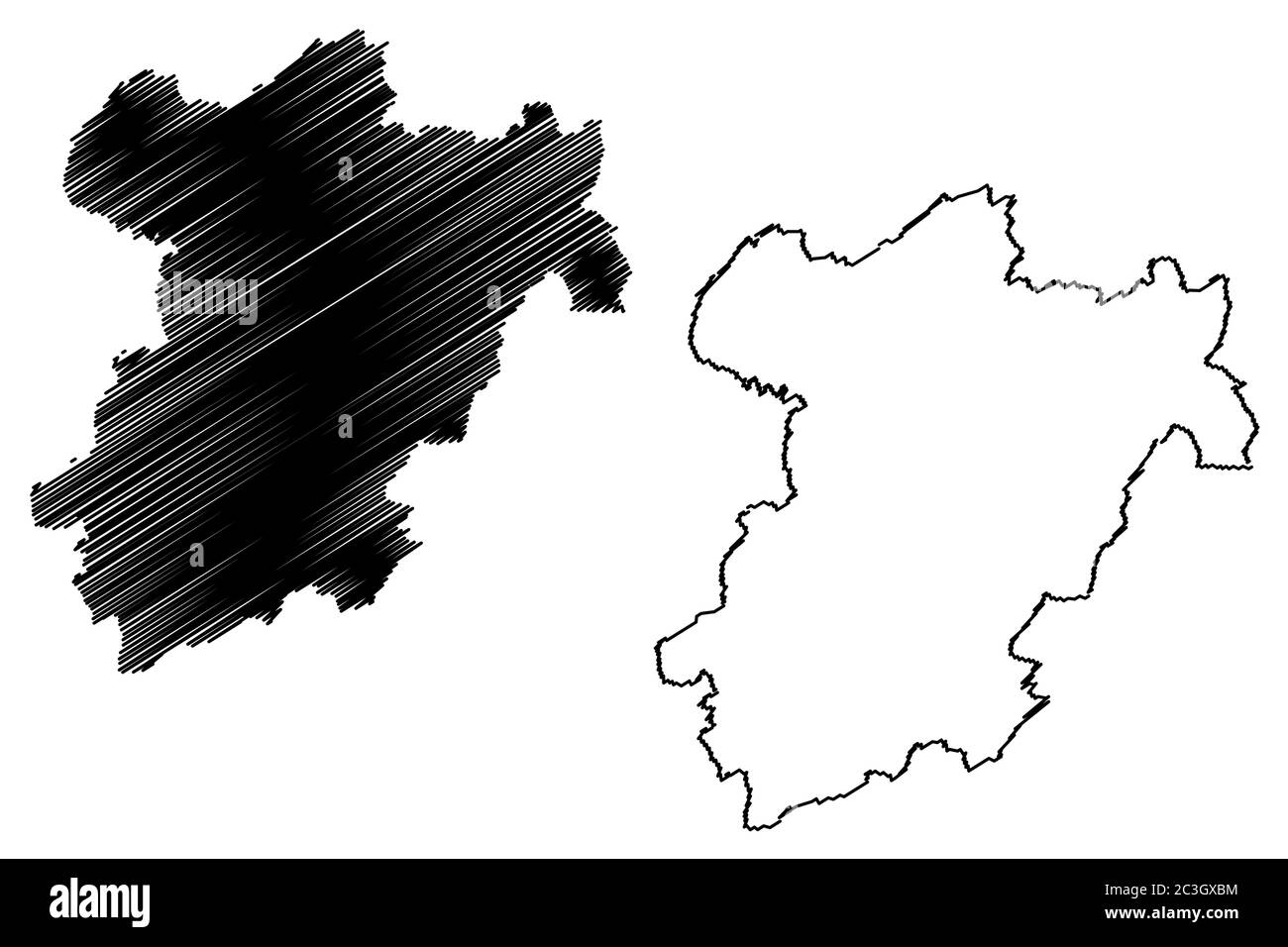 Illustration vectorielle de la carte du canton de Capellen (Grand-Duché ...