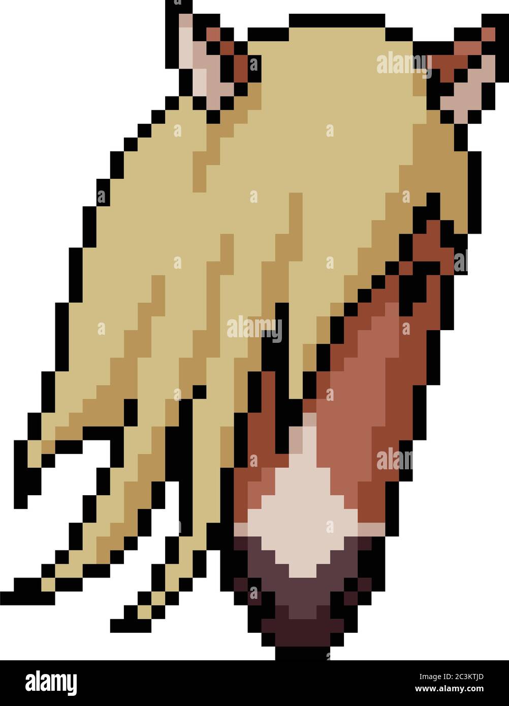 dessin animé isolé de la tête de cheval vector pixel art Image ...