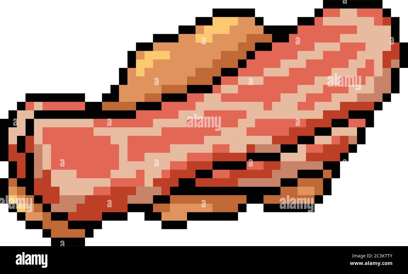 dessin animé isolé vector pixel art bacon Image Vectorielle Stock - Alamy