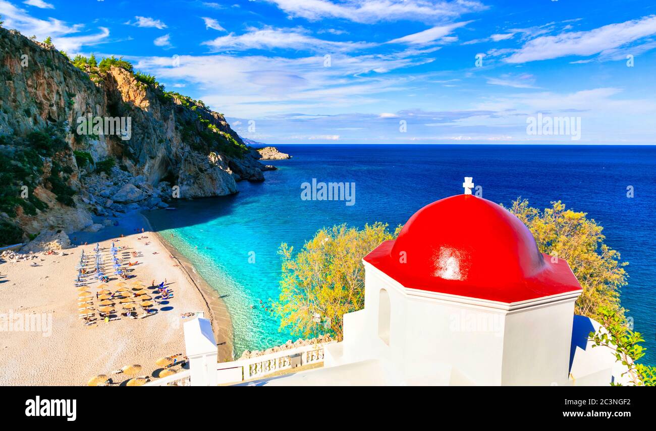 Les plus belles plages de Grèce, île de Karpathos - Kyra Panagia avec ...