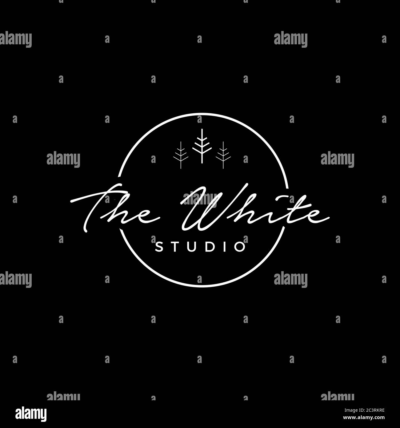 le modèle de logo blanc de studio, le logo de cercle de photographie de ...