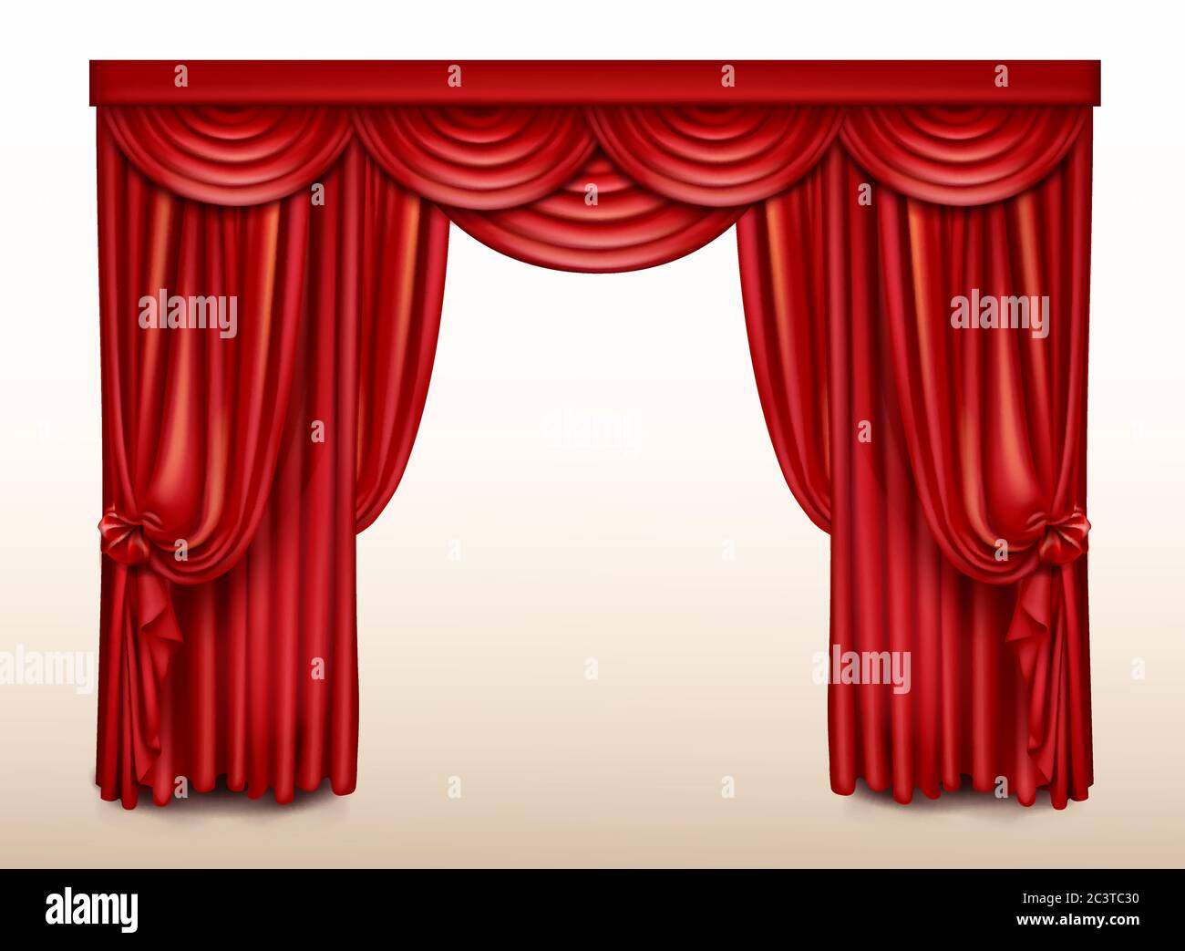 Rideau de scène rouge pour le théâtre, toile de fond réaliste de ...