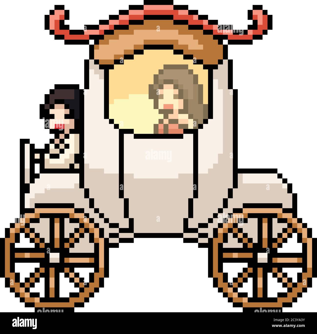 chariot de fantaisie isolé vector pixel art Image Vectorielle Stock - Alamy