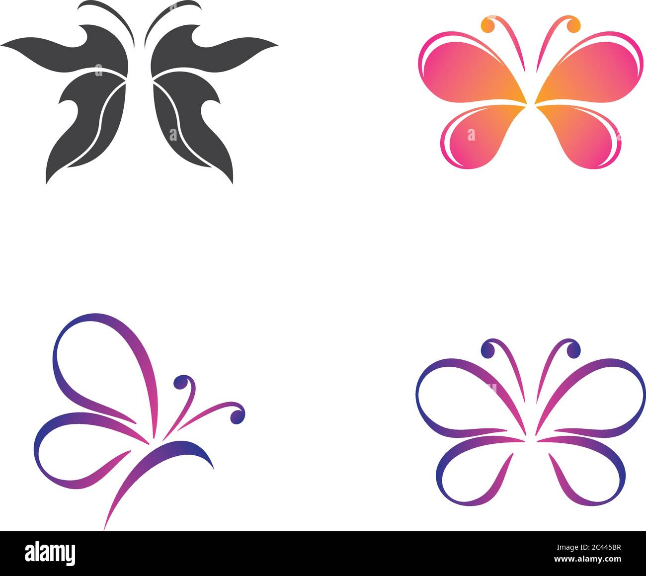 Modèle de logo papillon illustration d'icône vectorielle Image ...
