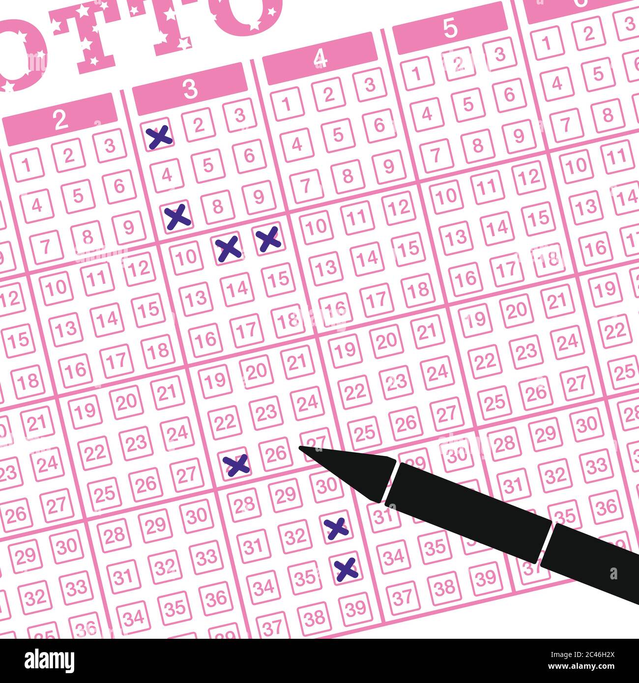 Billet de bingo Banque d'images vectorielles - Alamy