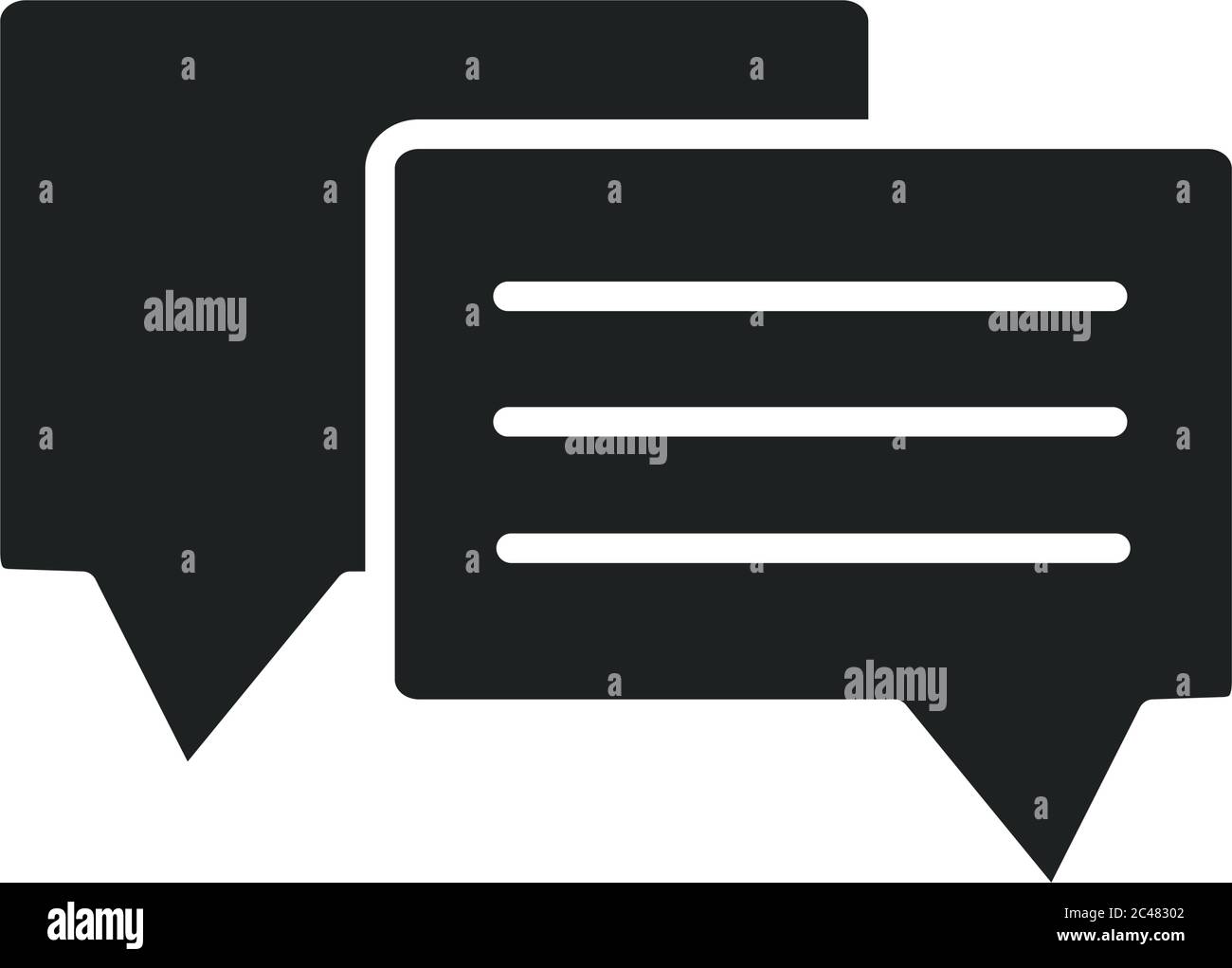 bulle de dialogue message de discussion sms style silhouette icône ...