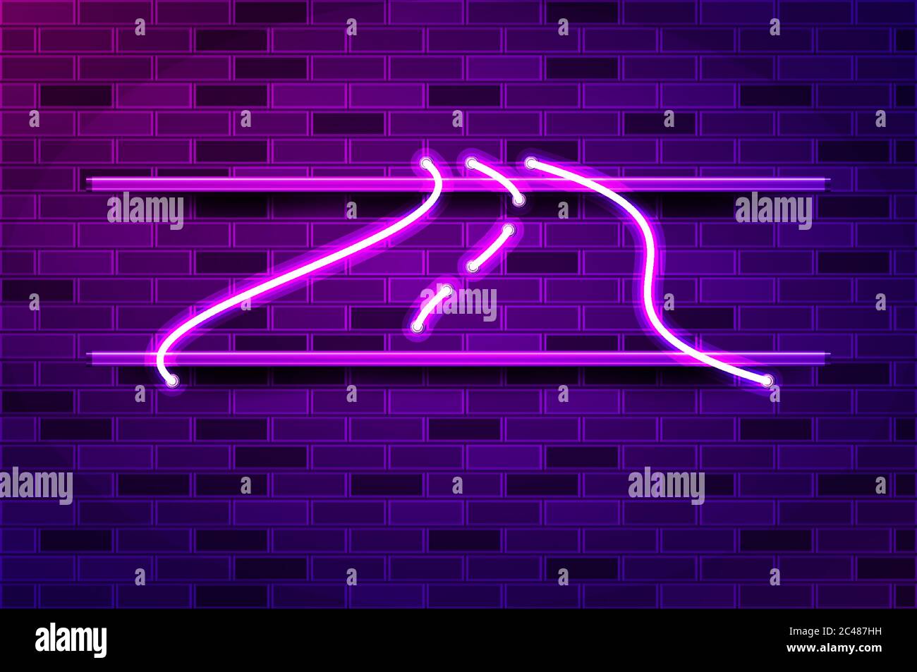 Panneau néon courbé ou éclairage à bande LED. Illustration vectorielle ...