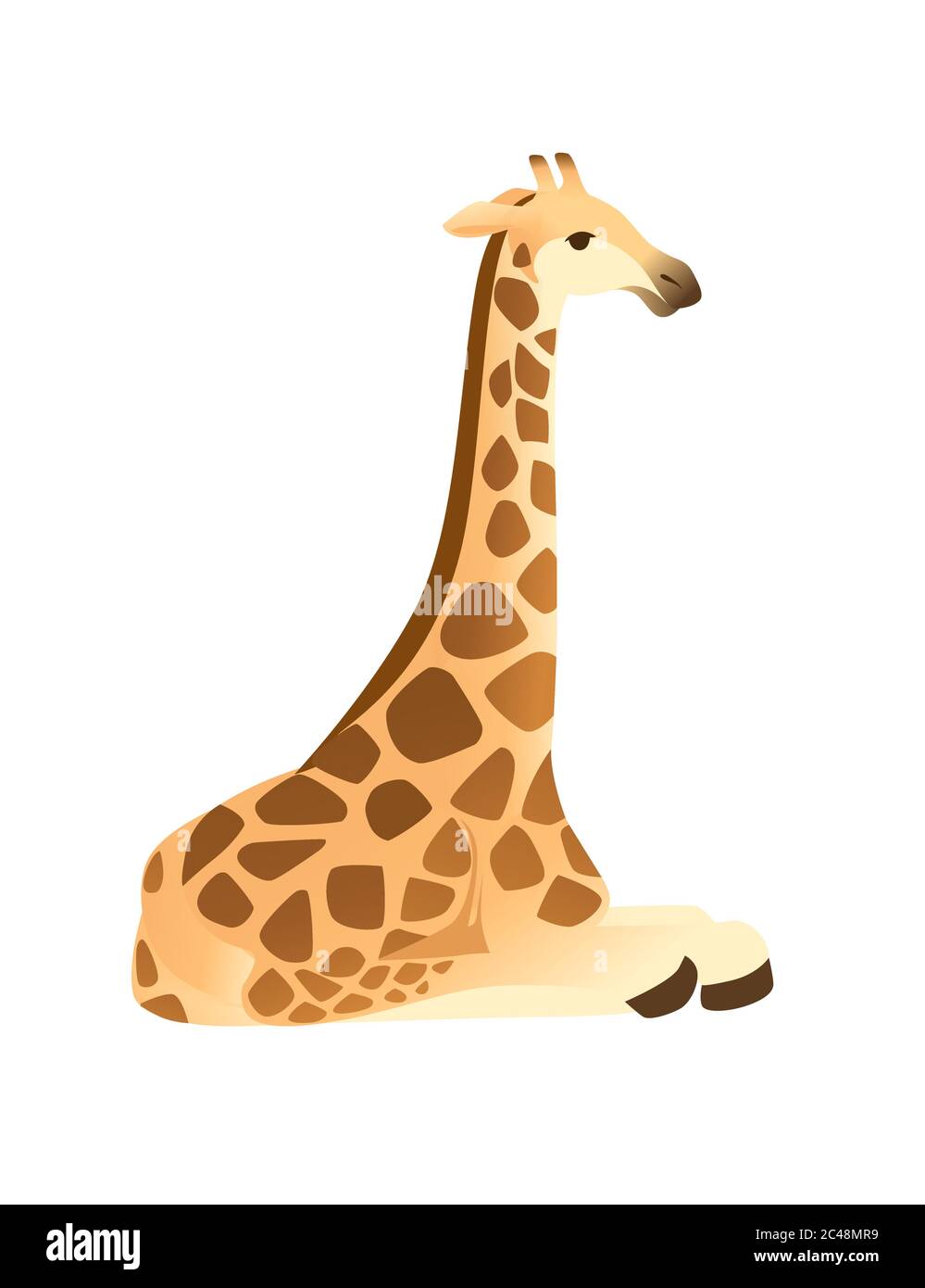 Girafe mature animal africain avec col long dessin animé animal dessin ...