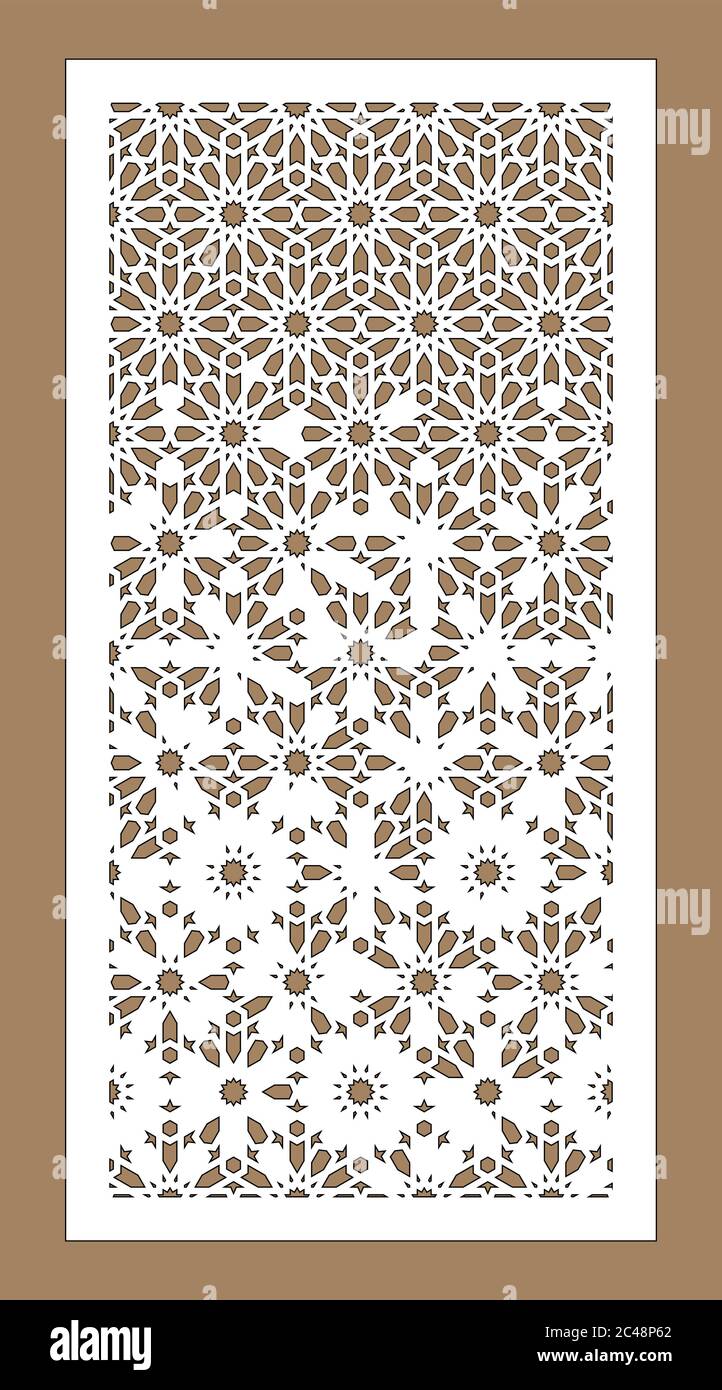 Panneau vectoriel CNC arabe. Découpe au laser. Modèle pour cloison ...