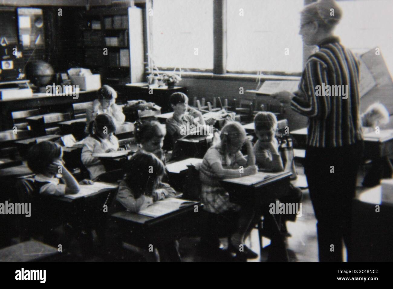 Fine 70s vintage contact imprimer noir et blanc photographie d'une ...