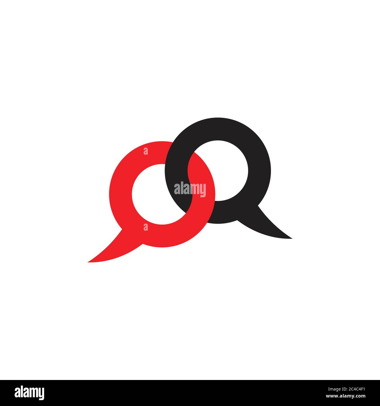 lettre q symbole bulle parler symbole vecteur de logo Image Vectorielle ...