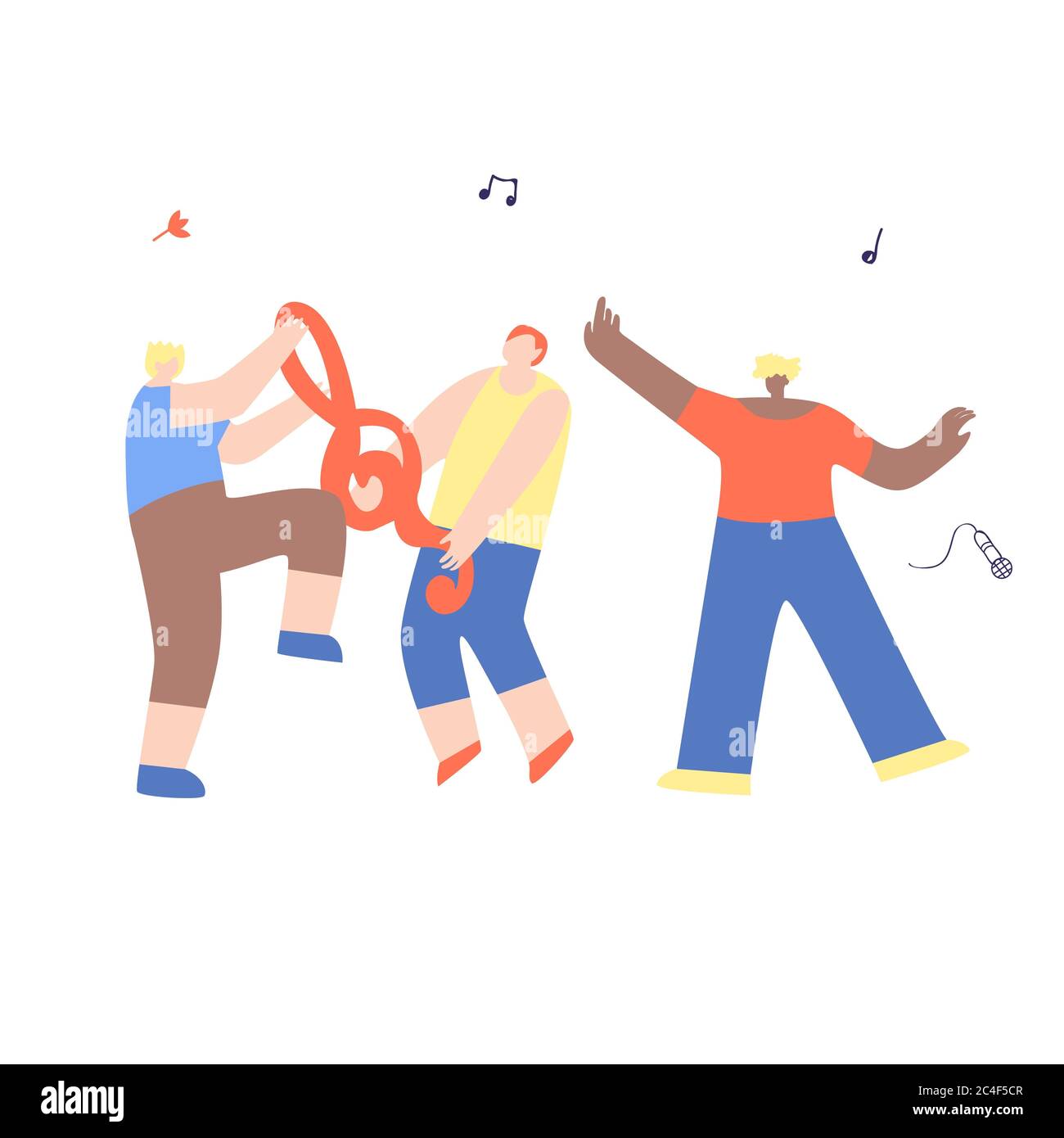 Happy cartoon musical note dancing Banque de photographies et d’images ...