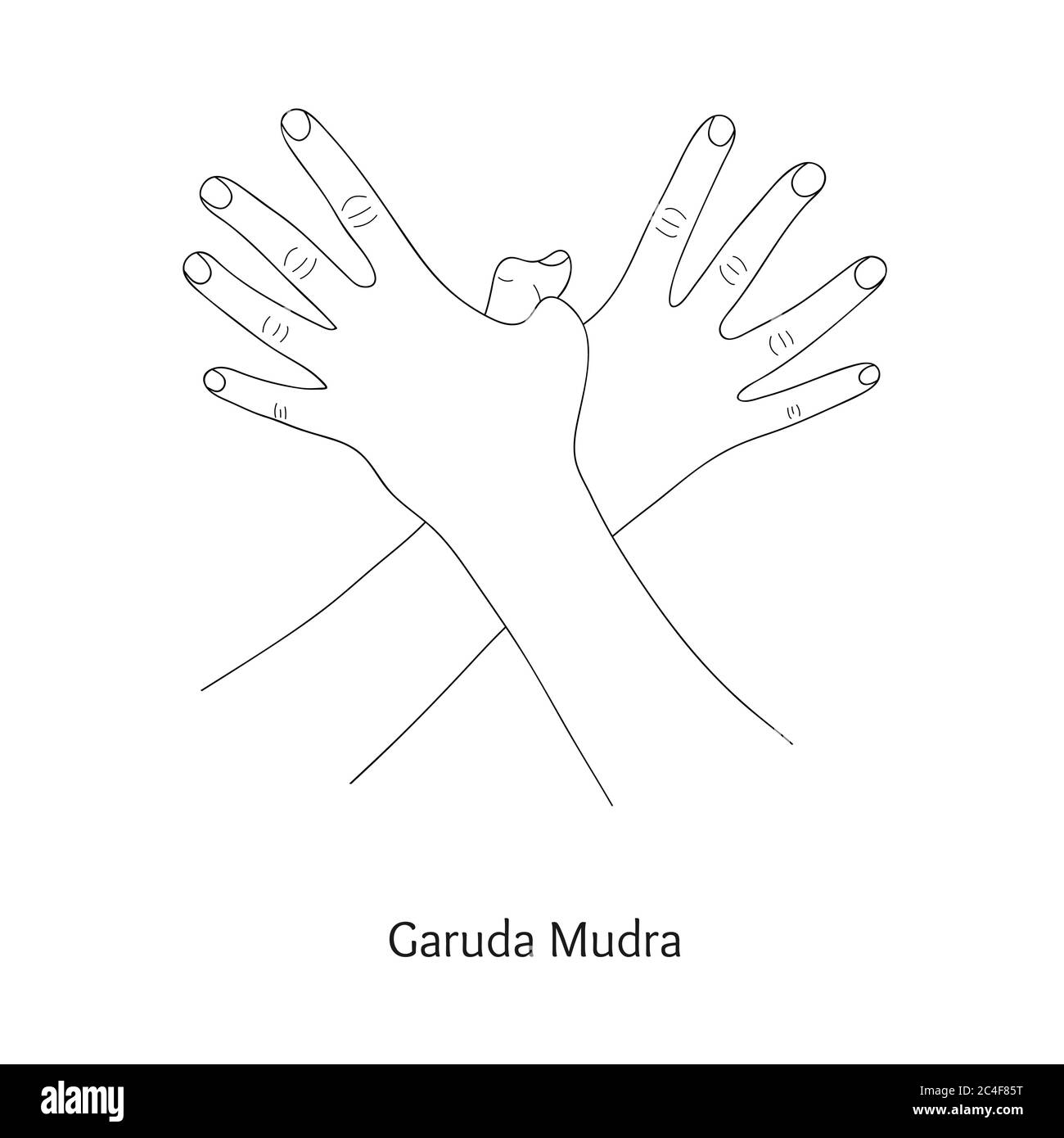 Garuda mudra Banque d'images noir et blanc - Alamy