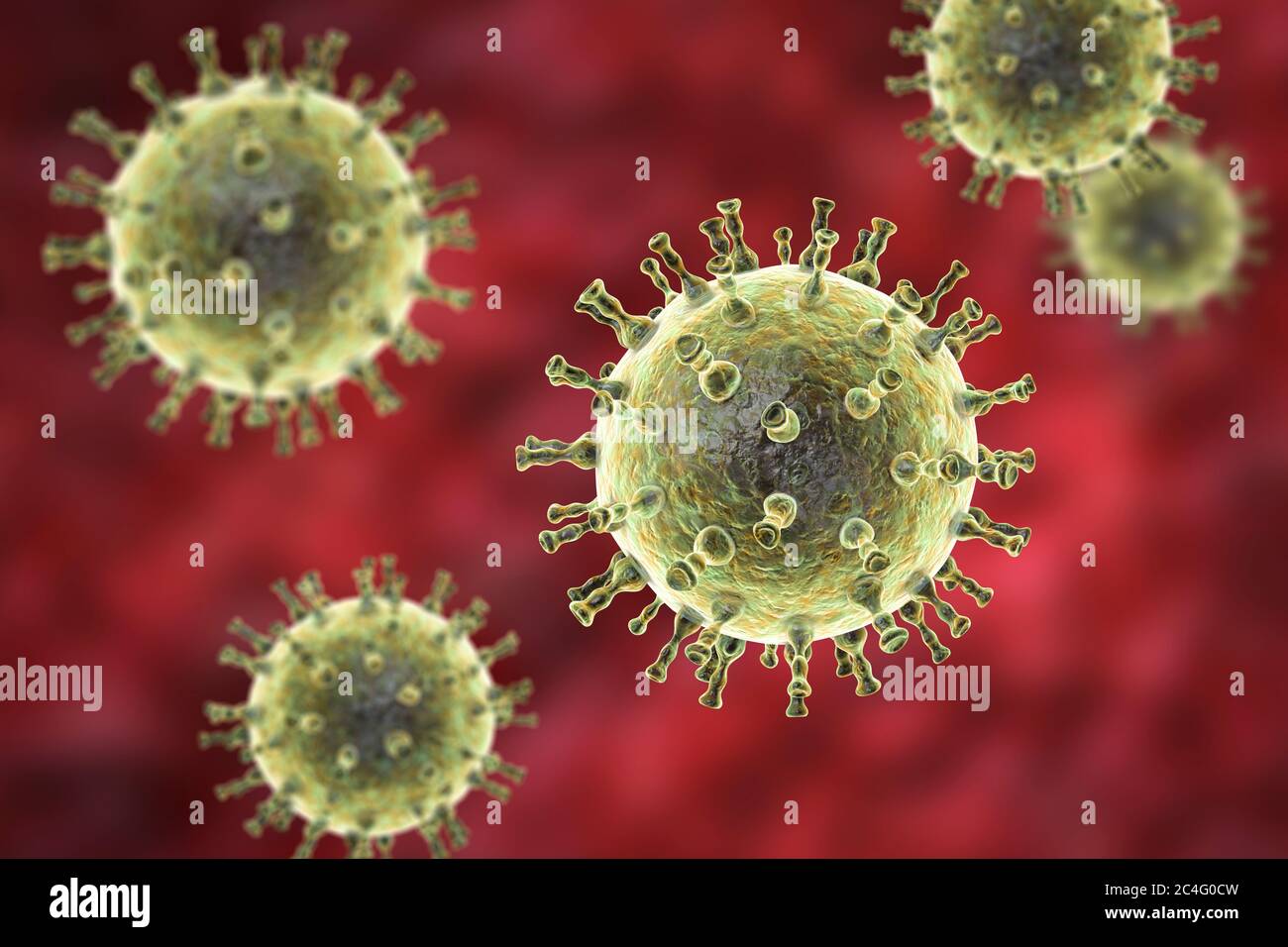 Illustration d'ordinateur d'un virus varicelle-zona particule, la cause ...