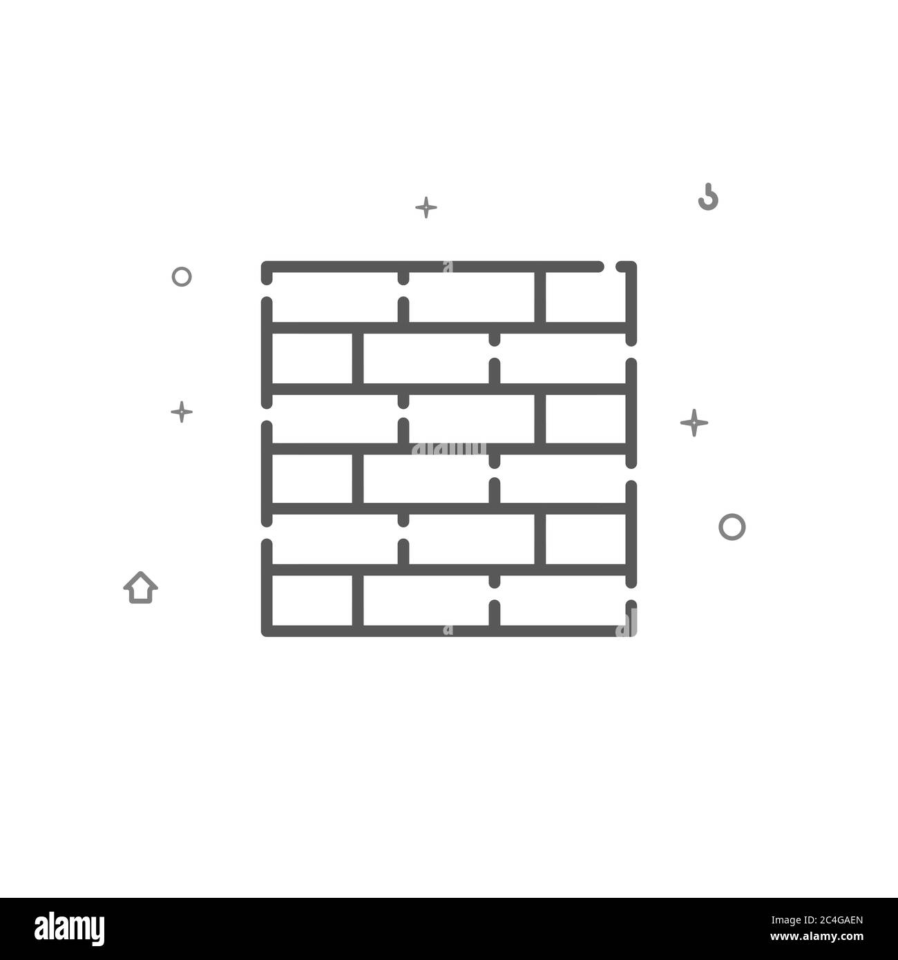 Icône de ligne simple de mur de briques. Symbole de construction et de ...