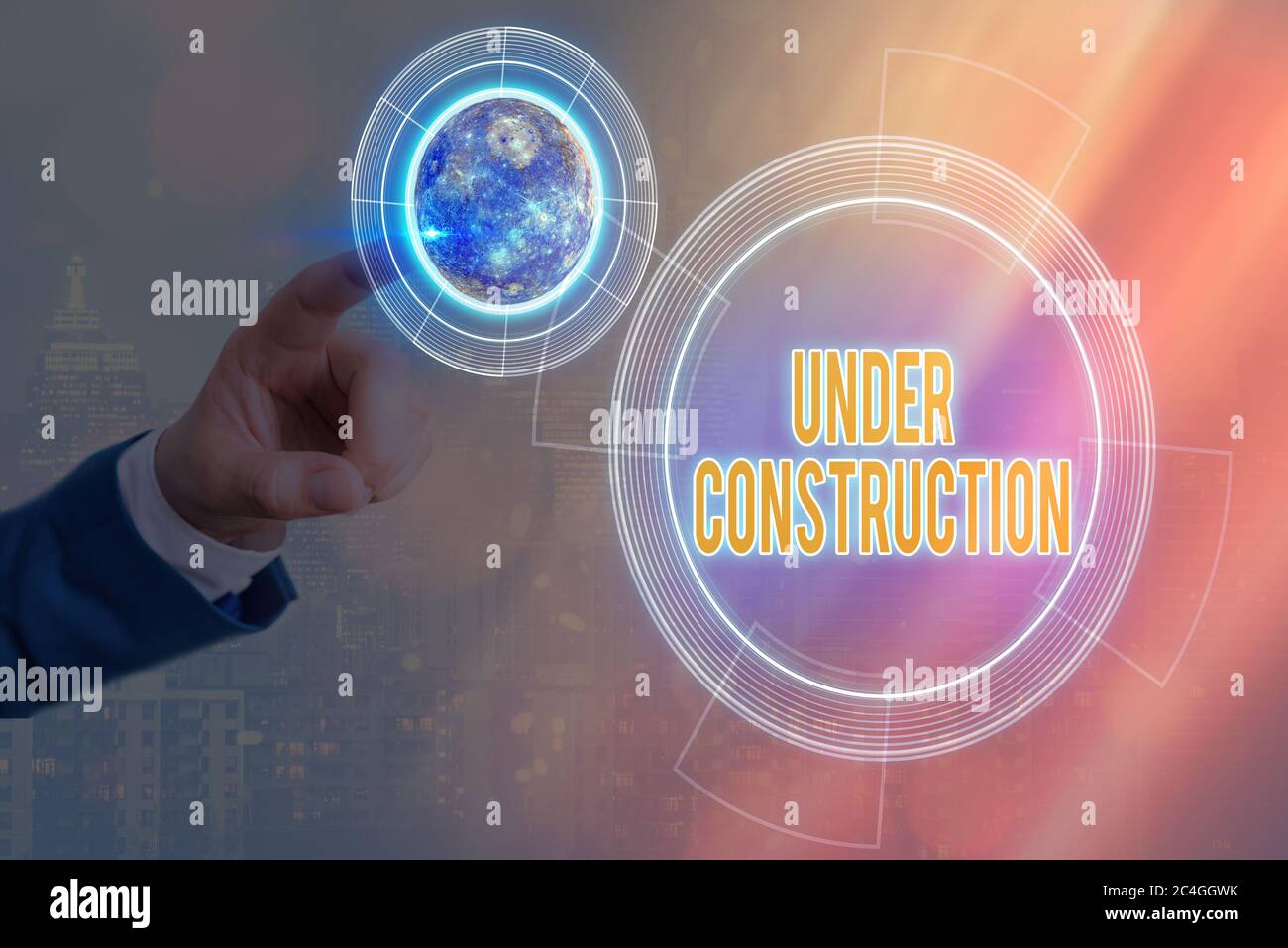 Écriture manuelle conceptuelle montrant sous Construction. Concept ...