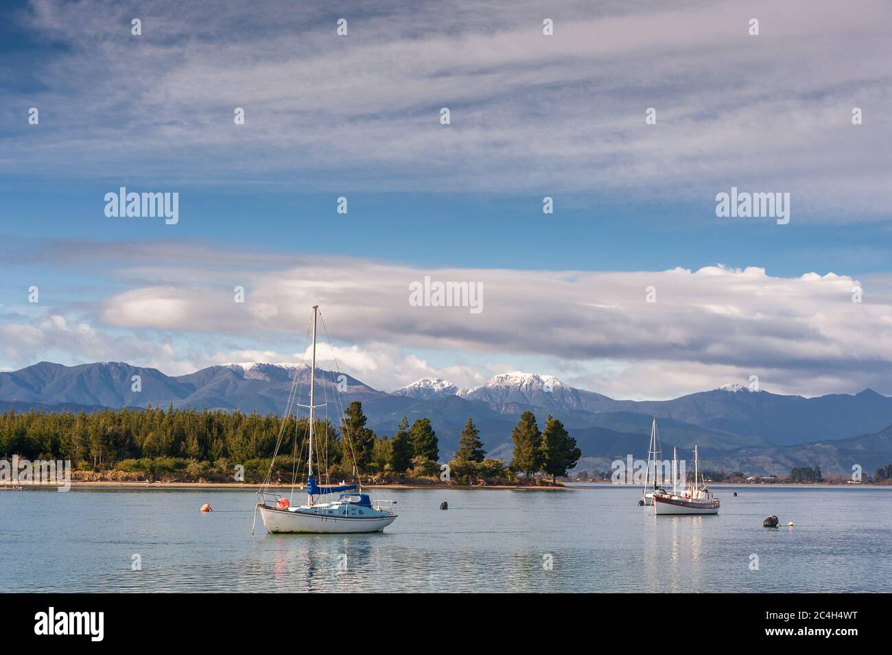 Mapua, Tasman, Bay Coast, South Island, Nouvelle-Zélande. Bateaux à ...