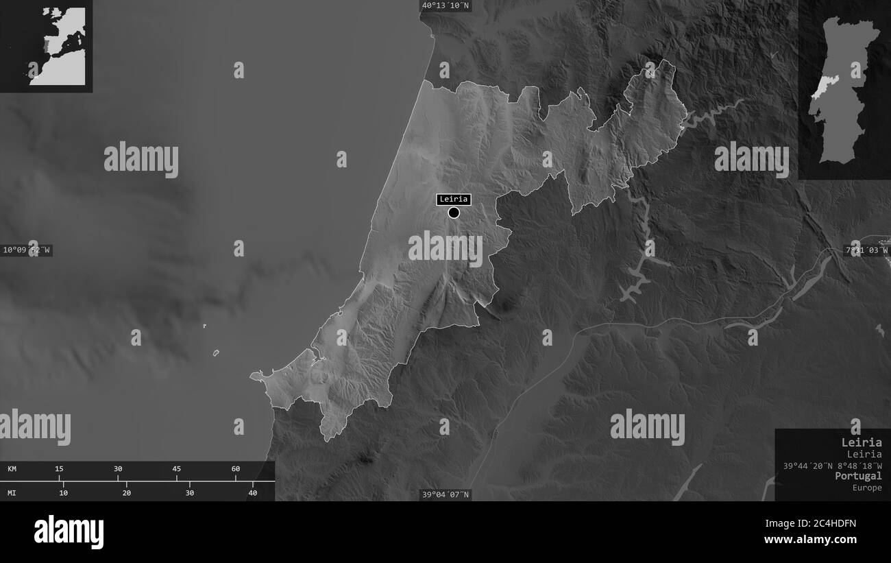 Leiria portugal carte Banque d'images noir et blanc - Alamy
