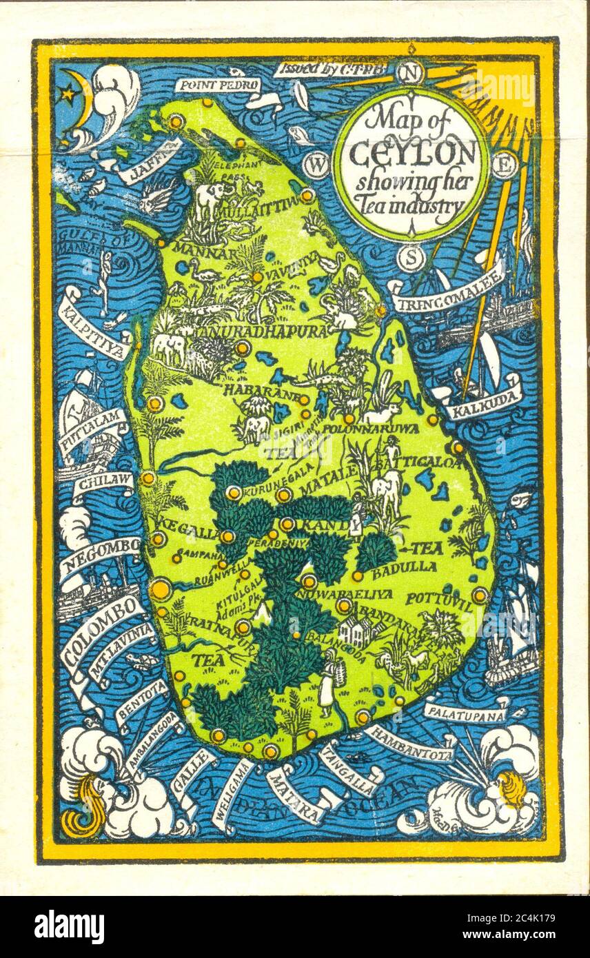 Map of ceylon Banque de photographies et d’images à haute résolution ...