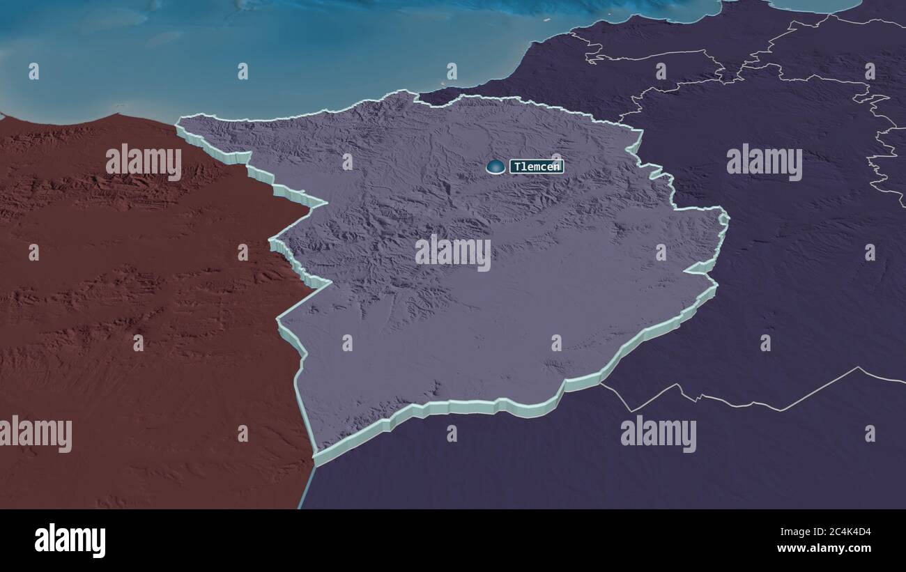 Tlemcen Map Banque d'image et photos - Alamy