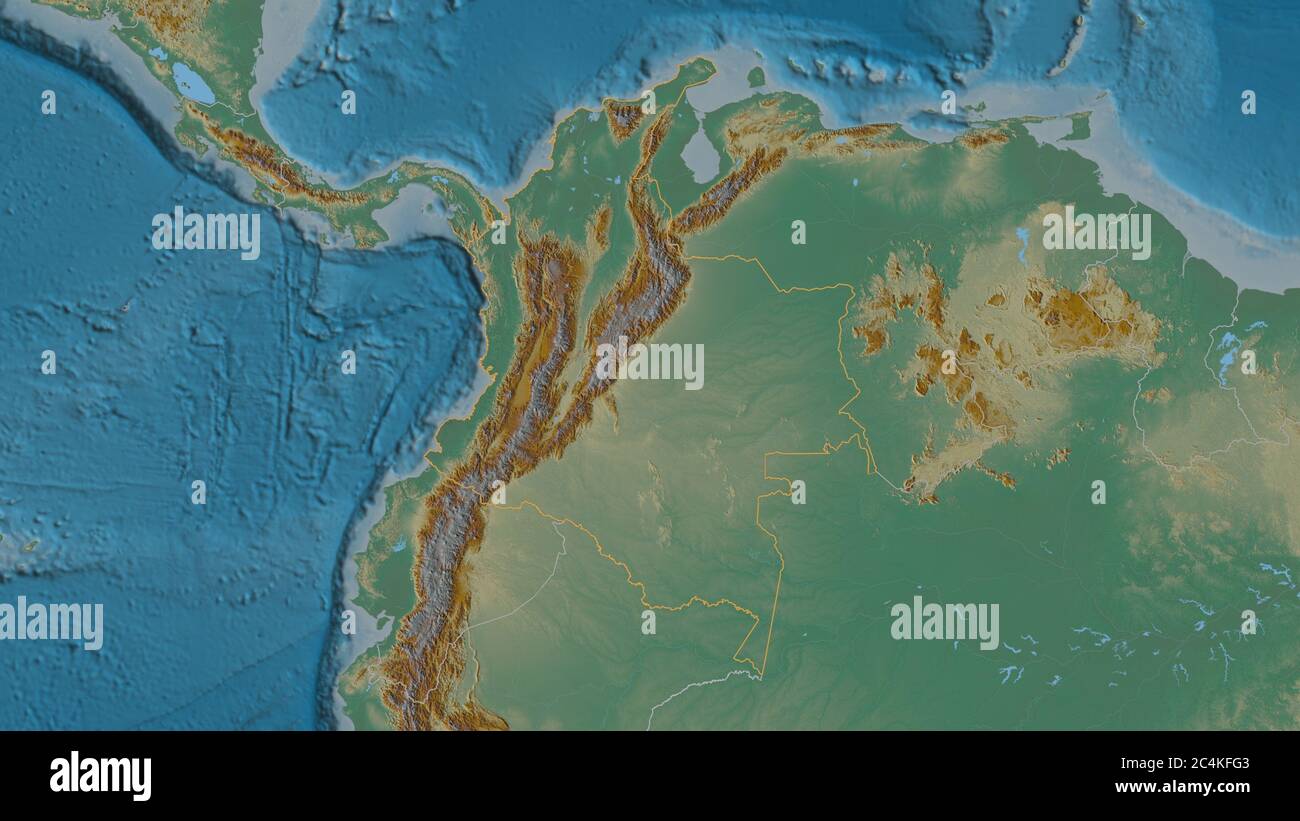 Colombia relief map Banque de photographies et d’images à haute ...