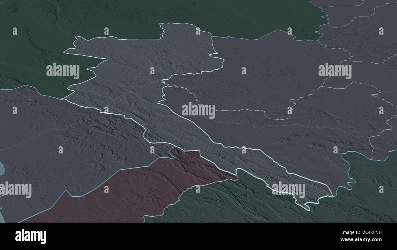 Zoom avant sur Niari (région de la République du Congo). Perspective ...