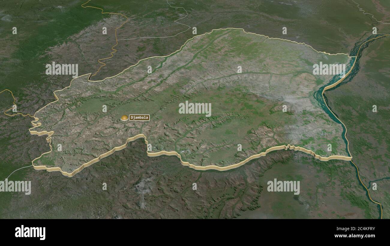 Zoom sur plateaux (région de la République du Congo) extrudé ...