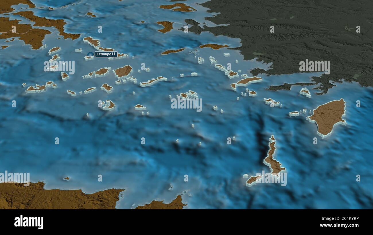 Zoom sur la région sud de la mer Égée (administration décentralisée de ...