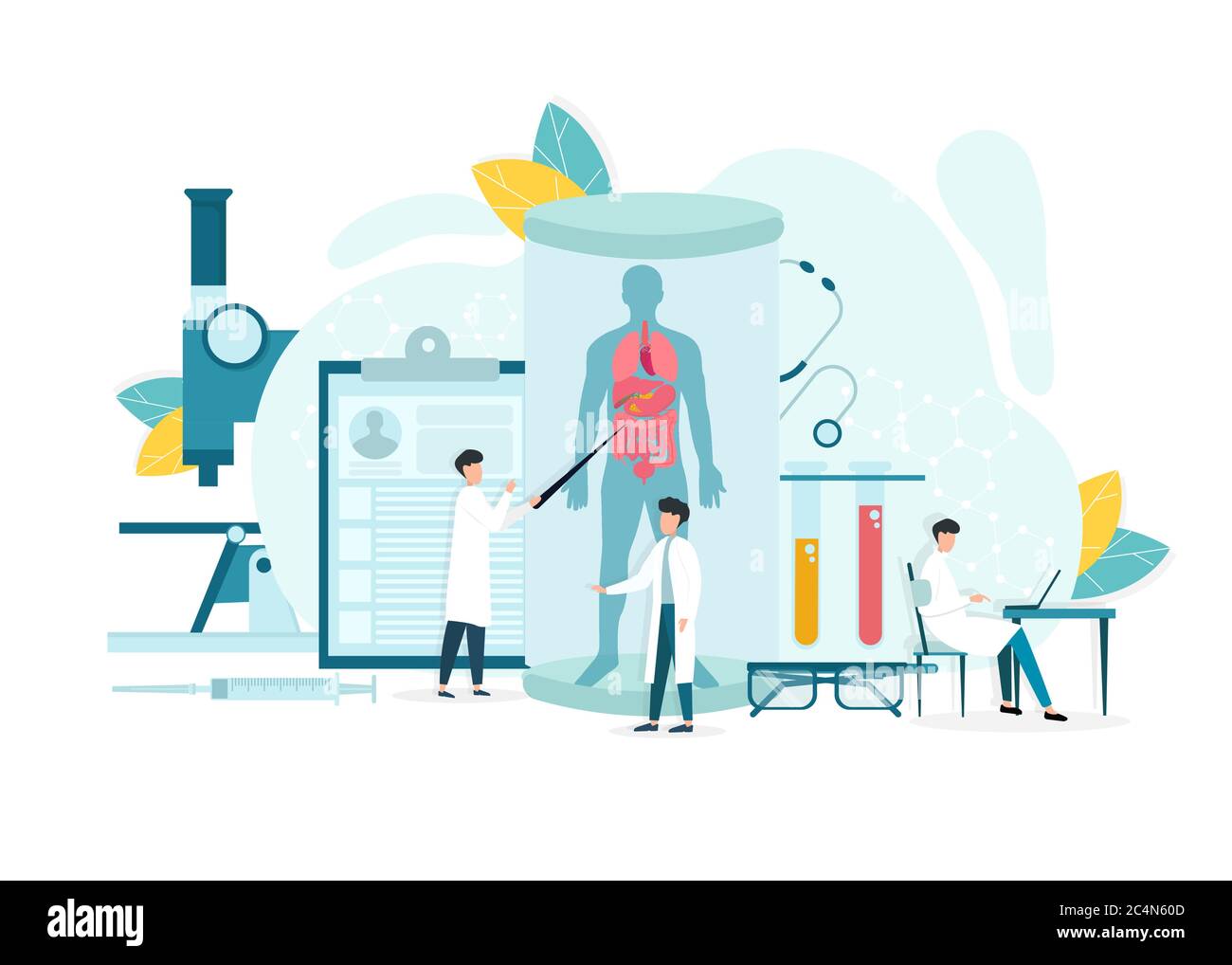 Concept de recherche médicale, scientifiques en laboratoire qui font ...