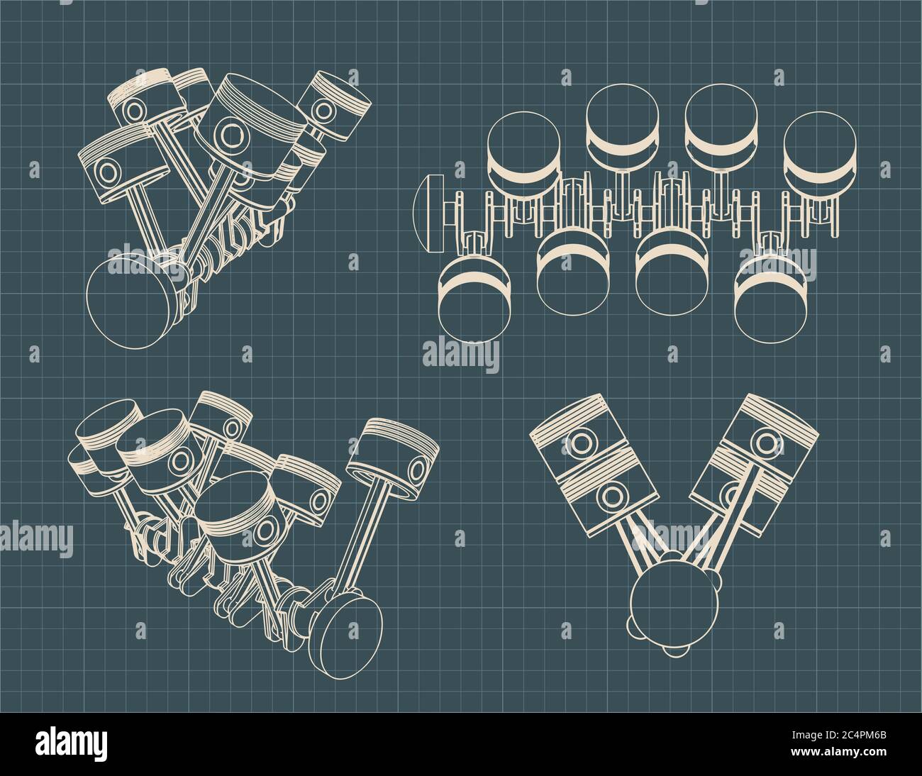 Illustration vectorielle stylisée des dessins d'un mécanisme de ...