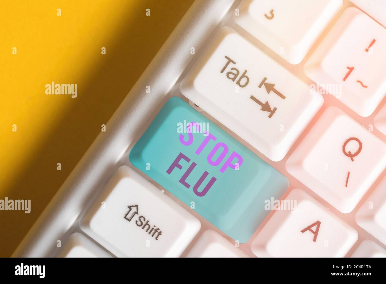 Symbole textuel indiquant Stop Flu. Photo d'affaires présentant mettre ...